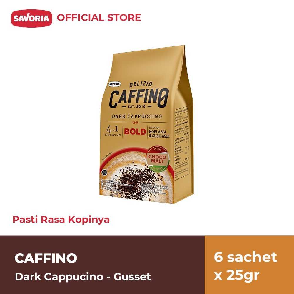 Jual Caffino Dark Cappucino Gusset - Bubuk Kopi Instan 6 Sachet x 25gr ...
