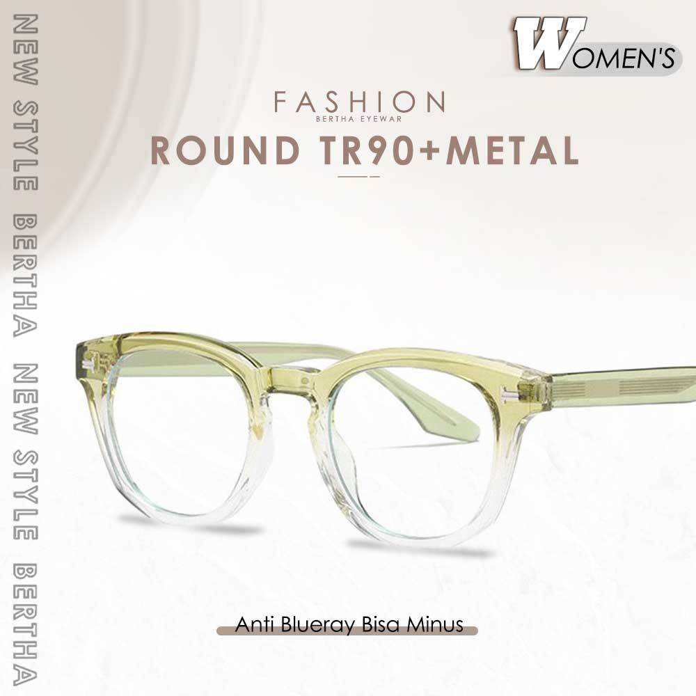 Jual Bertha Kacamata Antiradiasi Blueray Bentuk Bulat Bahan TR90+Metal Fashion Pria Dan Wanita ...