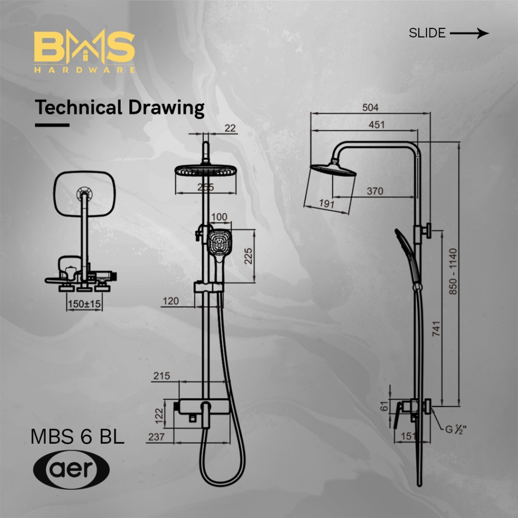 Jual AER MIXER BATHUB SHOWER SET BLACK KRAN PANAS DINGIN SHOWER MANDI HEAD SHOWER TIANG HITAM ...