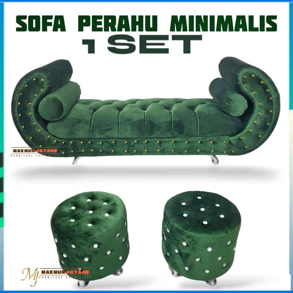 Jual SOFA PERAHU SANDARAN - SOFA BED MINIMALIS / 1 SET SOFA + 2 STOOL ...