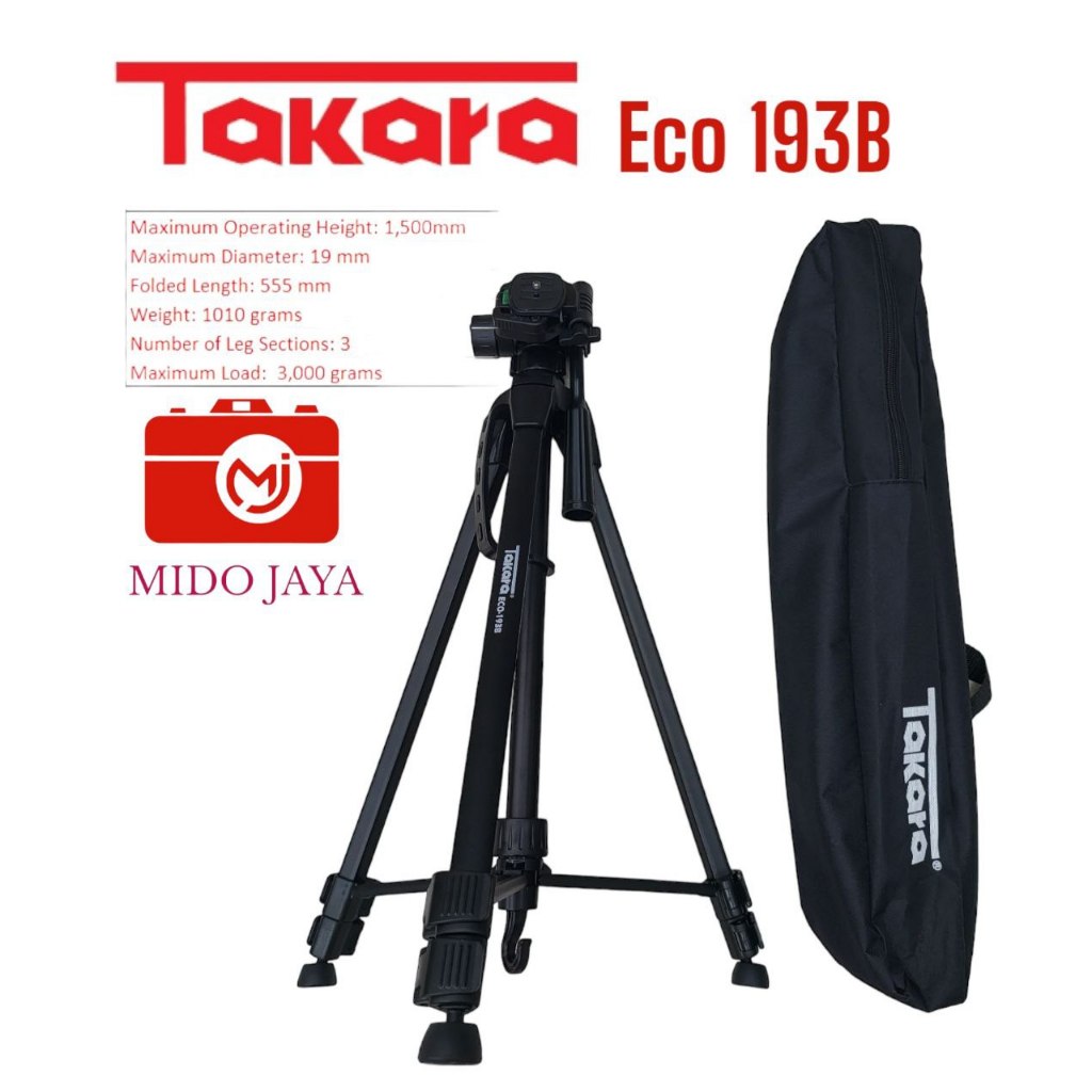 Jual Tripod Takara Eco 193B New / Eco 193A New Free Tas dan Holder ...