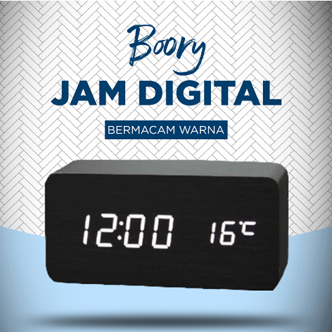 Jual Jam Digital LED - Jam Kayu - Jam Dengan Temperature - Digital ...