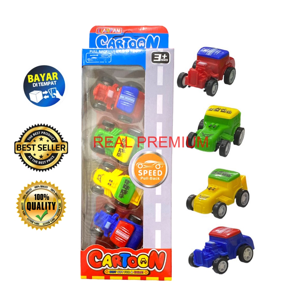 Jual MAINAN ANAK MOBIL MOBILAN PULLBACK CARTOON ISI 4 PCS | Shopee ...