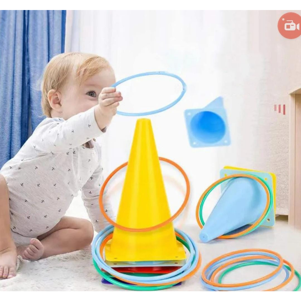 Jual Mainan edukatif anak Lempar Cincin CONE KERUCUT PLUS RING LATIHAN ...