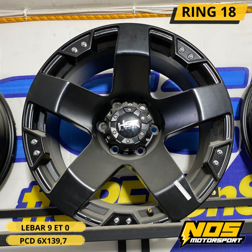 Jual Velg mobil pajero, fortuner ring 18 lebar 9 pcd 6x139,7 et 0 warna hitam palang 5 hsr rasta ...
