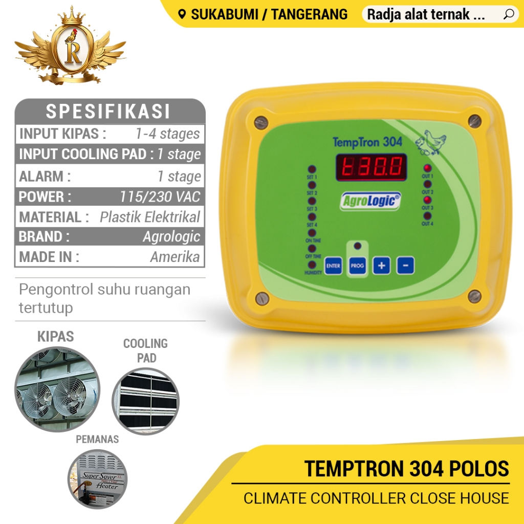 Jual Temptron 304 Controller Pengontrol Suhu Kipas Cooling Pad Pemanas ...