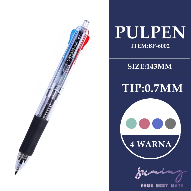 Jual 4 warna pulpen 0,7mm /Ballpen/ pena 4 warna -Suning Mall | Shopee ...