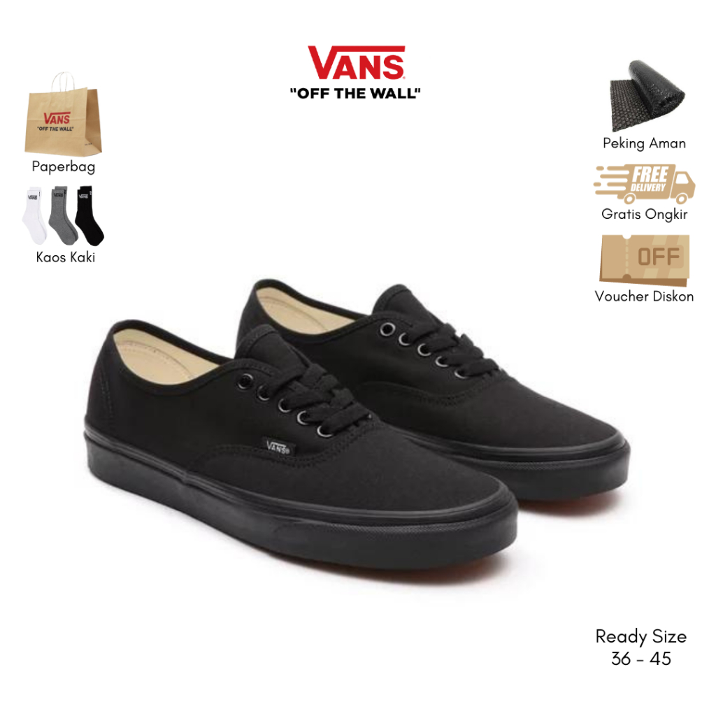 Jual Vans Authentic Classic Full Black Original | Shopee Indonesia