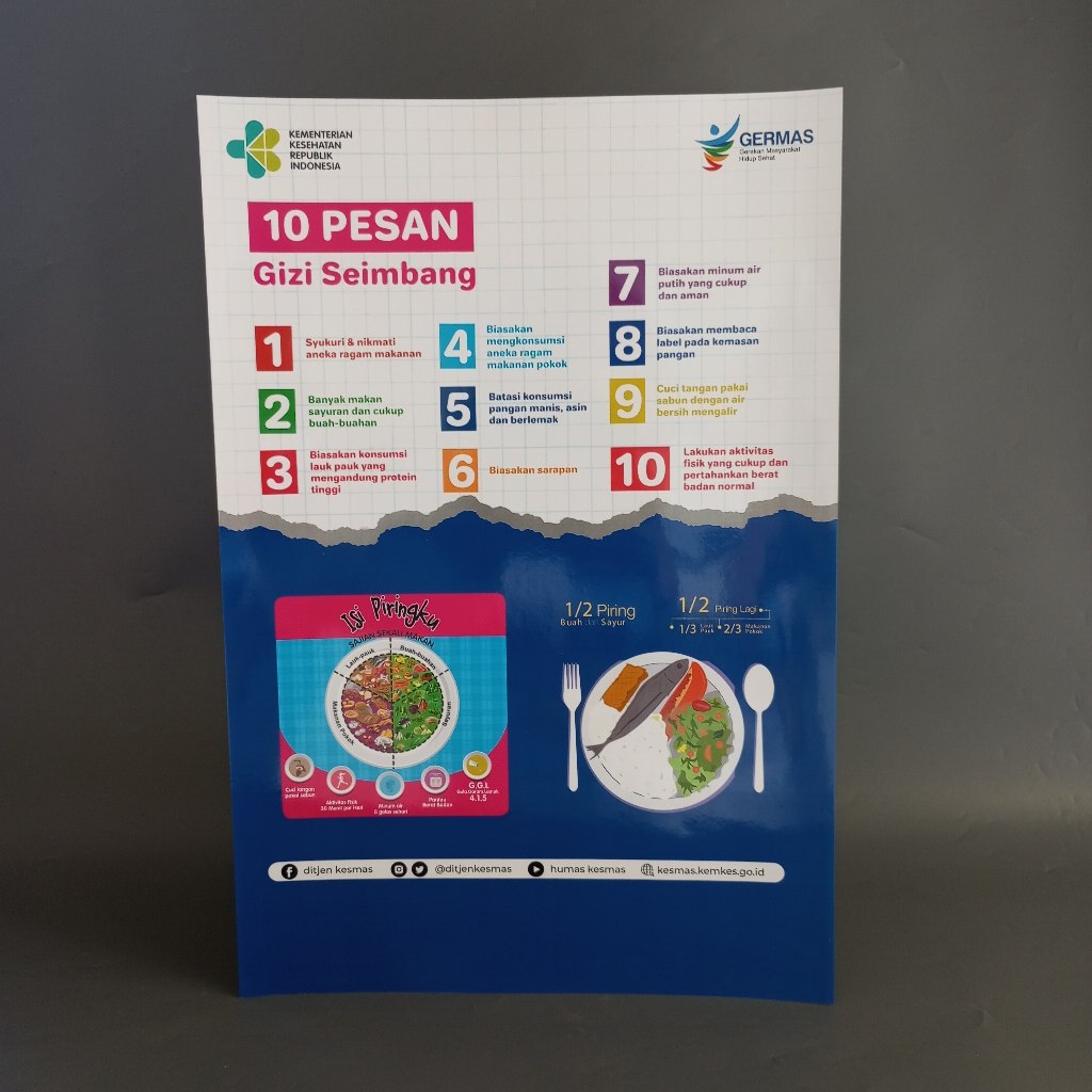 Jual Poster 10 Pesan Gizi Seimbang/ Poster Edukasi/ Poster Kesehatan ...