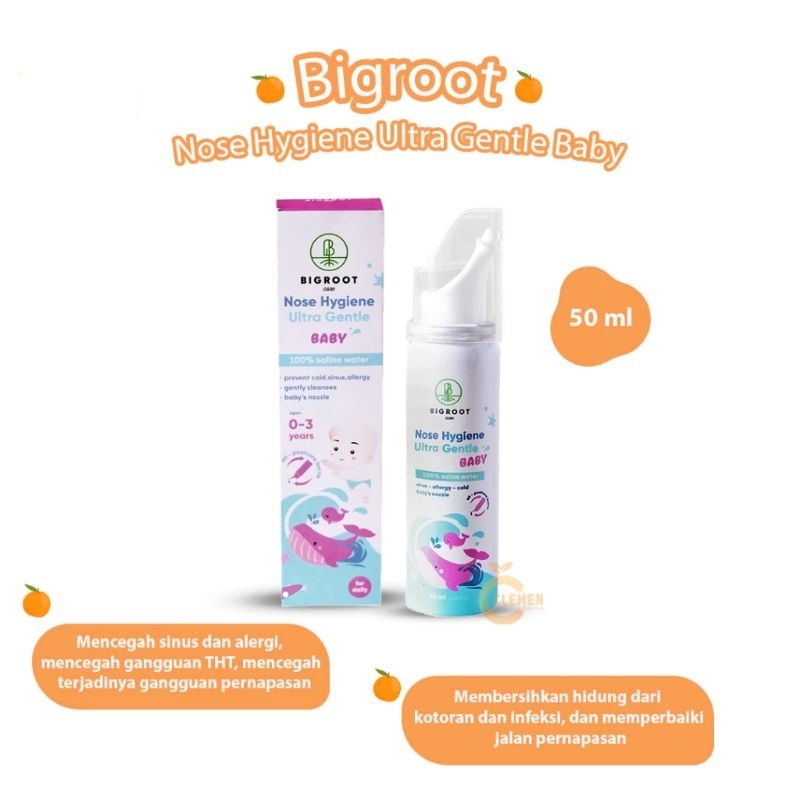 Jual BIGROOT NOSE HYGIENE ULTRA GENTLE BABY 50ML | Shopee Indonesia