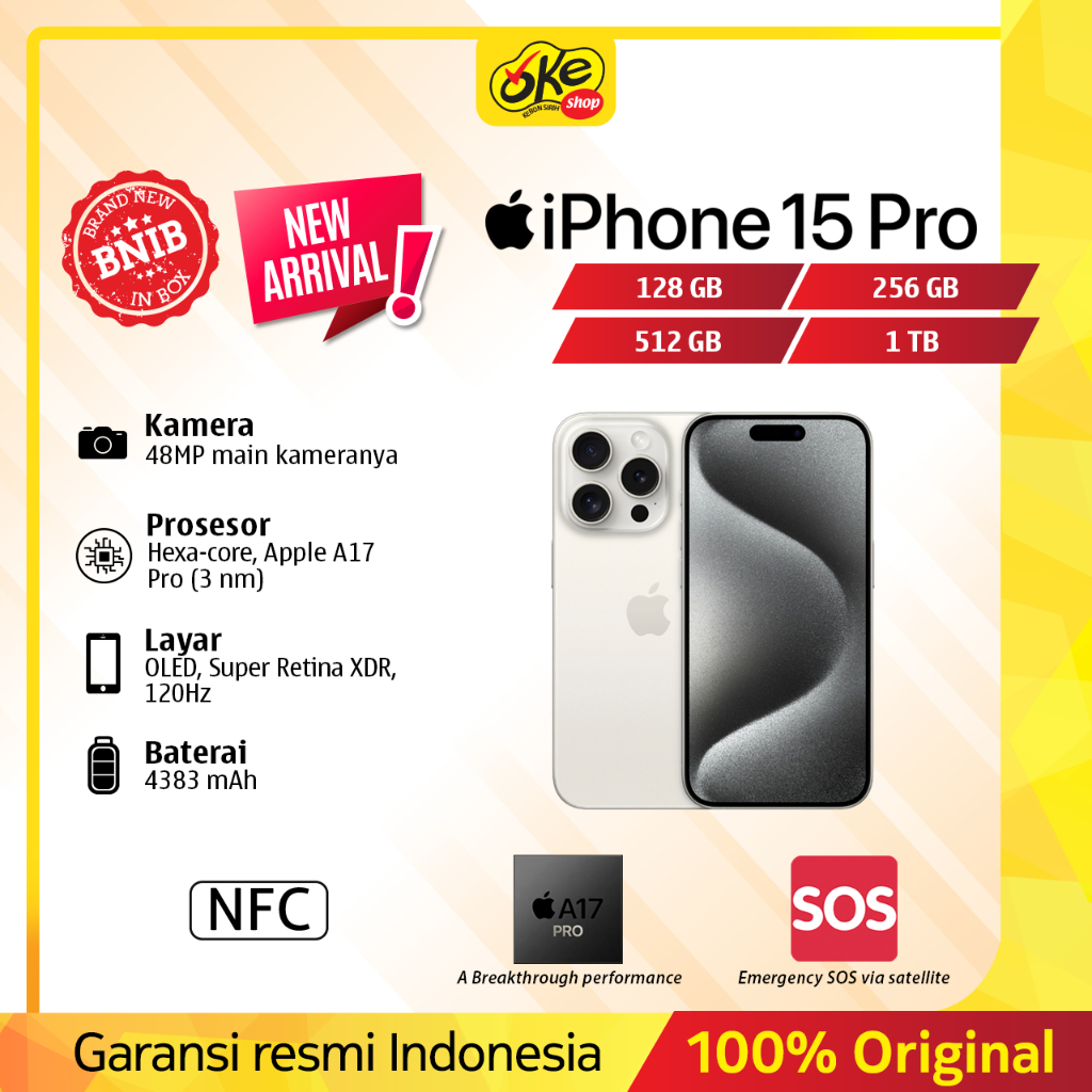 Jual iPhone 15 Pro New Ram 128 256 512 1TB GB Garansi Resmi | Shopee Indonesia
