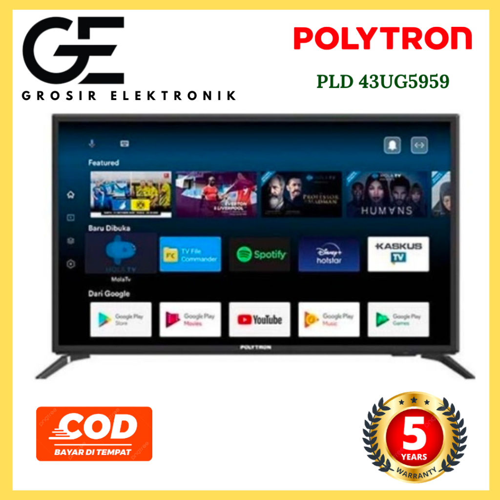 Jual POLYTRON 4K UHD TV 43 Inch PLD 43UG5959 | Shopee Indonesia