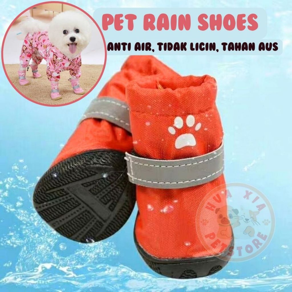 Jual Pet Rain Shoes / Sepatu Anti Hujan Anjing Kucing Lucu Anti Slip ...