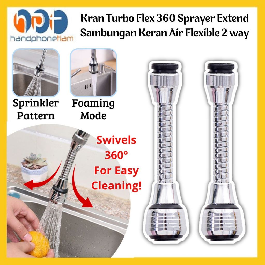Jual HANDPHONETIAM Kepala Kran Air Turbo Flex Faucet 360 Sprayer Extend ...