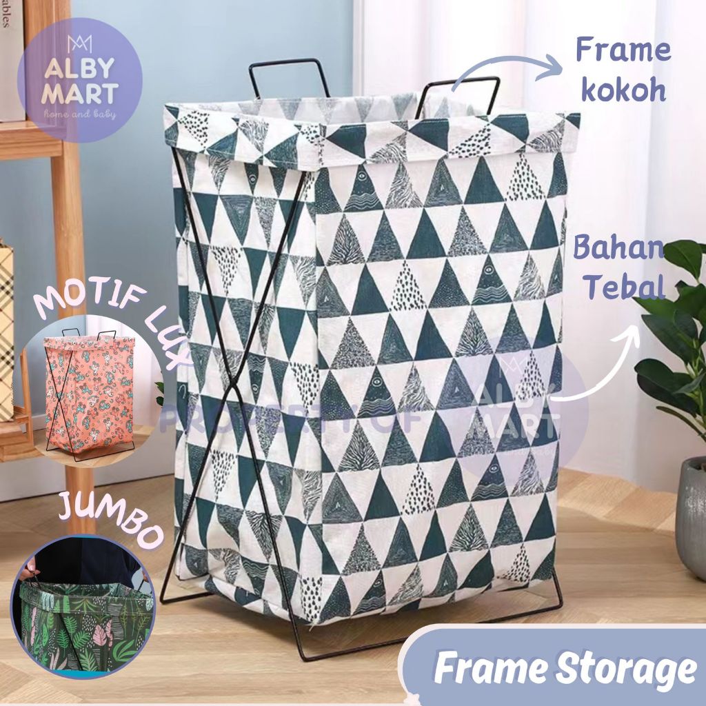 Jual Alby Mart Laundry Bag Tas Keranjang Baju Kotor Frame Kokoh ...