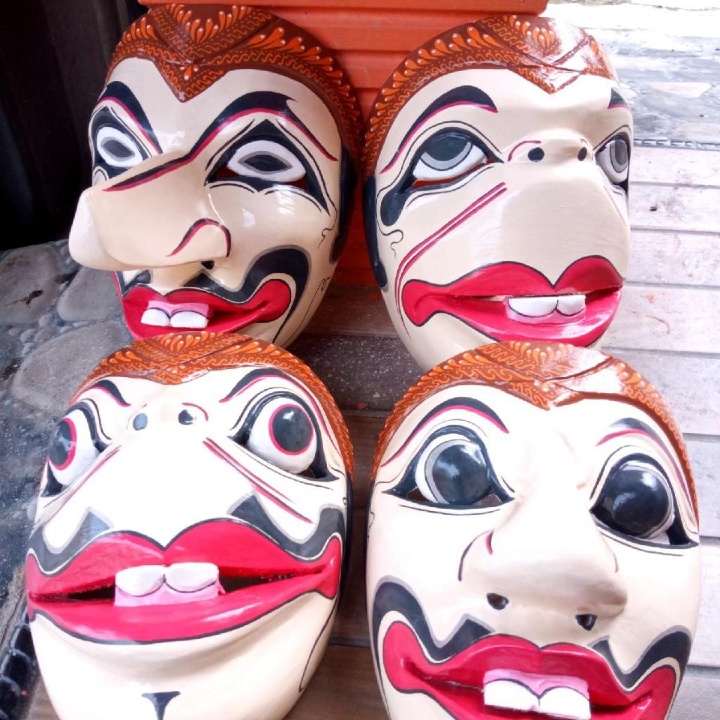 Jual Topeng PUNOKAWAN Topeng 1 Set Isi 4 Topi (Semar, Gareng, Petruk ...