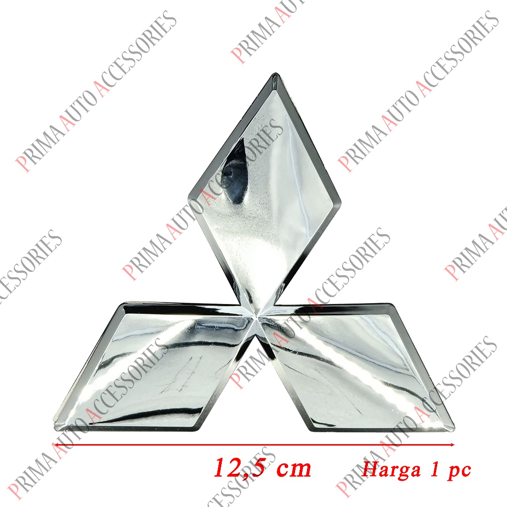 Jual Emblem Mobil LOGO MITSUBISHI Chrome 12,5 cm Tiga Berlian | Shopee ...