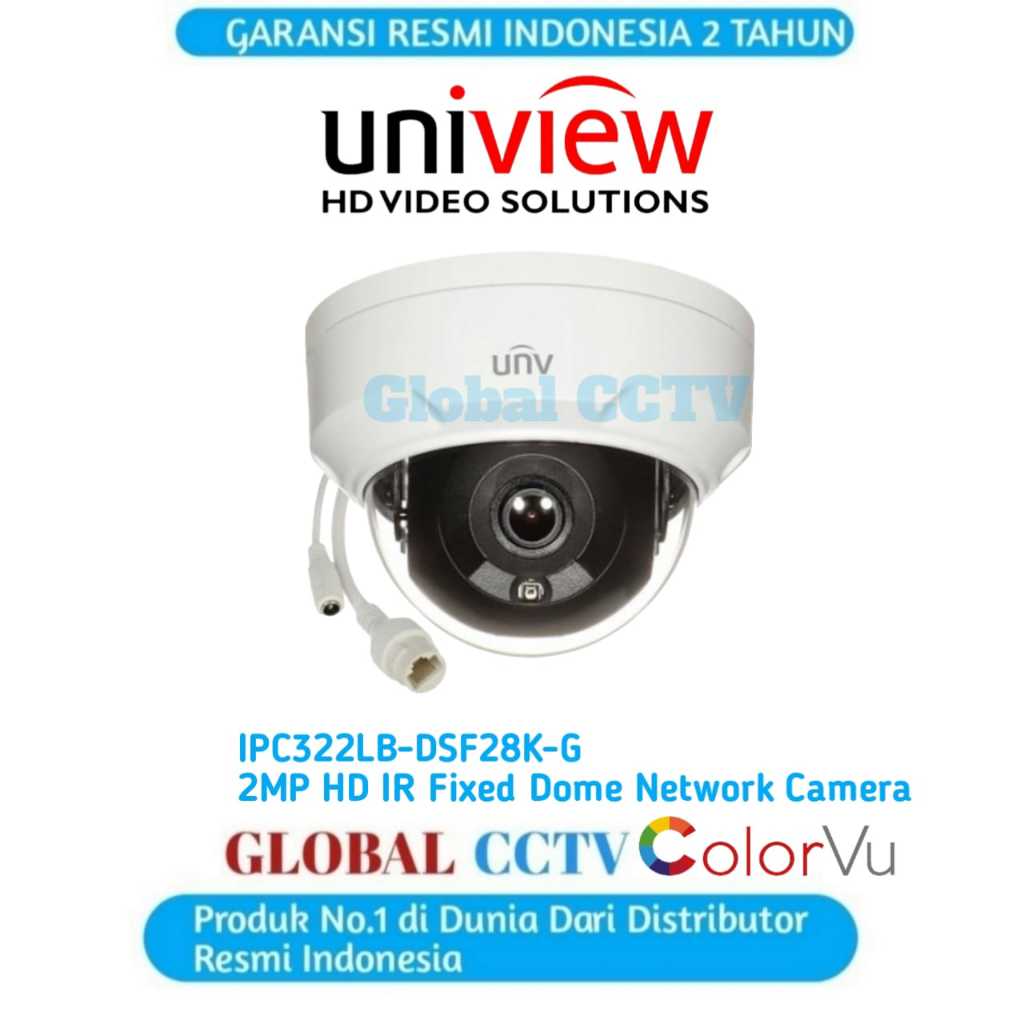 Jual IPC322LB-DSF28K-G Uniview 2MP HD IR Fixed Dome Network Camera PoE | Shopee Indonesia
