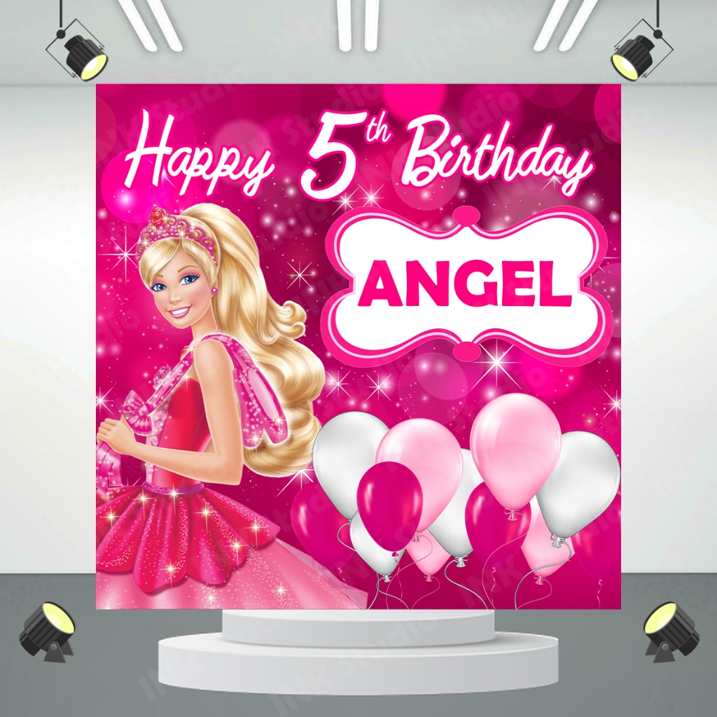 Jual Princess Barbie Banner Flexi /Backdrop Spanduk Ulang Tahun ...