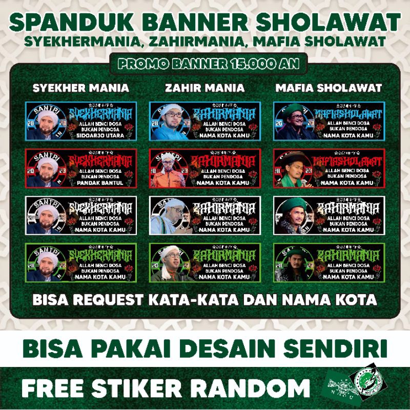 Jual (Promo Banner 15ribuan) Banner Spanduk Sholawat Syekhermania ...