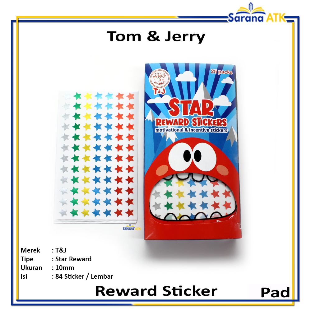 Jual Tom & Jerry - Sticker Bintang - Star Reward Sticker - Pad | Shopee ...