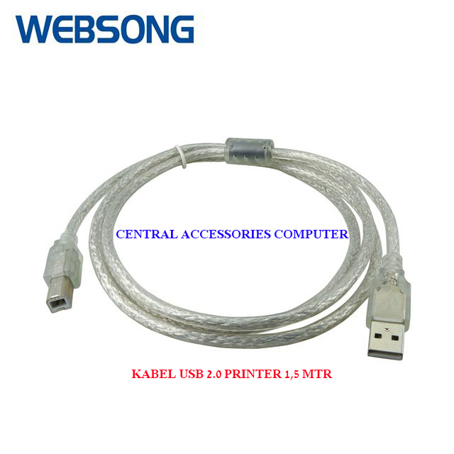 Jual Kabel USB A Male to USB B Male Printer 1.5M High Quality WEBSONG ...