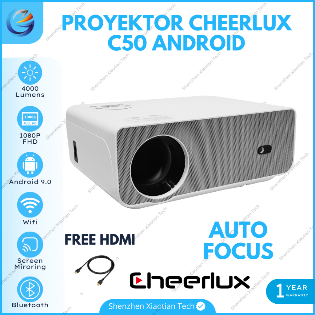 Jual Proyektor Cheerlux C50 New Version Android Wifi 4000 Lumens Screen ...