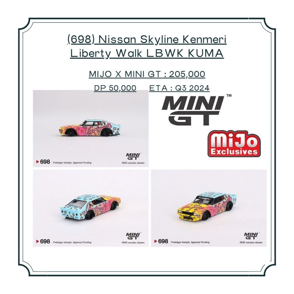 Jual Pre Order | Mini GT (698) Nissan Skyline Kenmeri Liberty Walk KUMA ...
