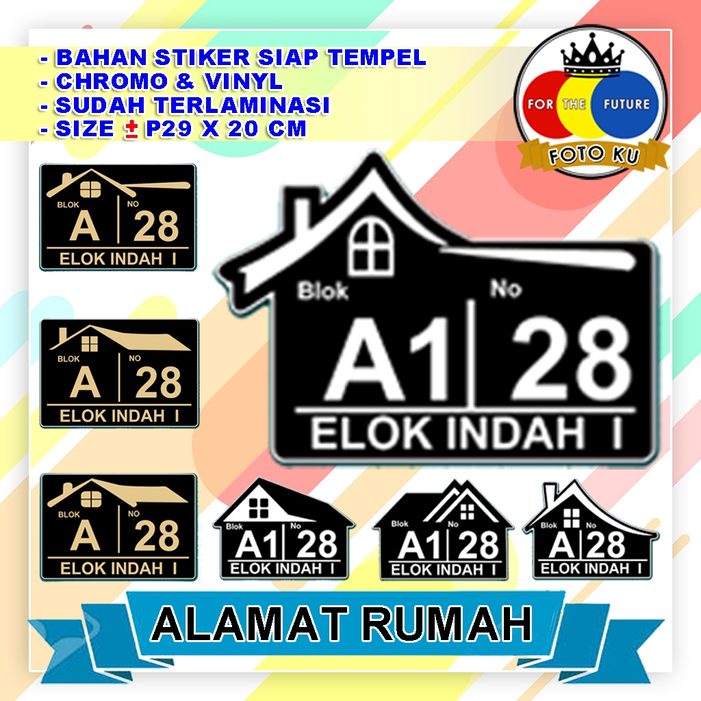 Jual Stiker Vinyl Alamat Rumah Size 20x28 cm Siap Tempel | Shopee Indonesia
