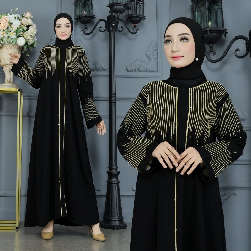 Jual Gallery Exclusive Abaya Hitam Gamis Bordir Dubai 445 Muslimah ...
