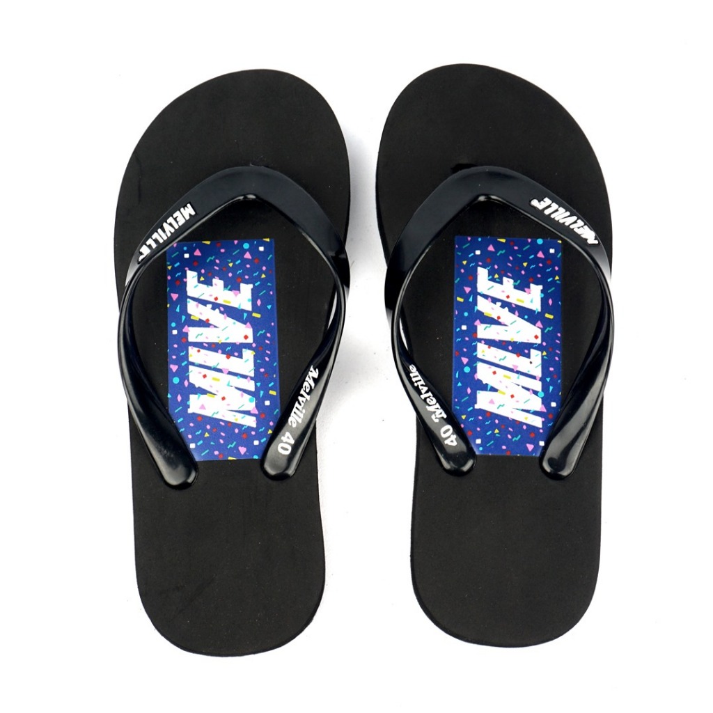 Jual MLVE. Sandal Spon Melville Bluenode Disto Black | Sendal Jepit ...