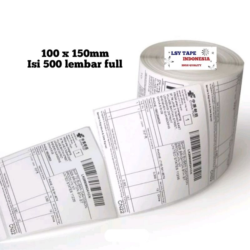Jual LSY Kertas Thermal Label Biasa Full 100 x 150mm A6 500lembar ...