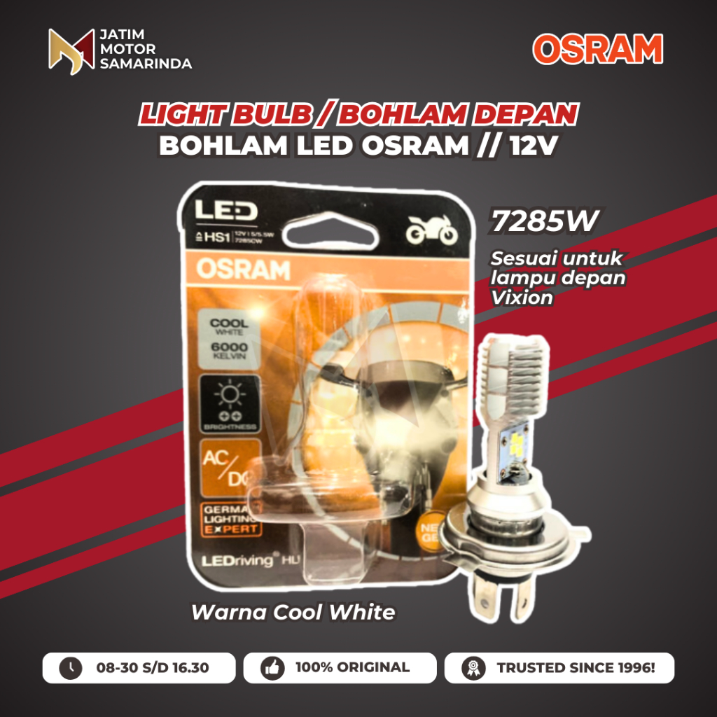 Jual OSRAM 7285W Bola Lampu Depan LED Bohlam Depan Cool White Putih ...