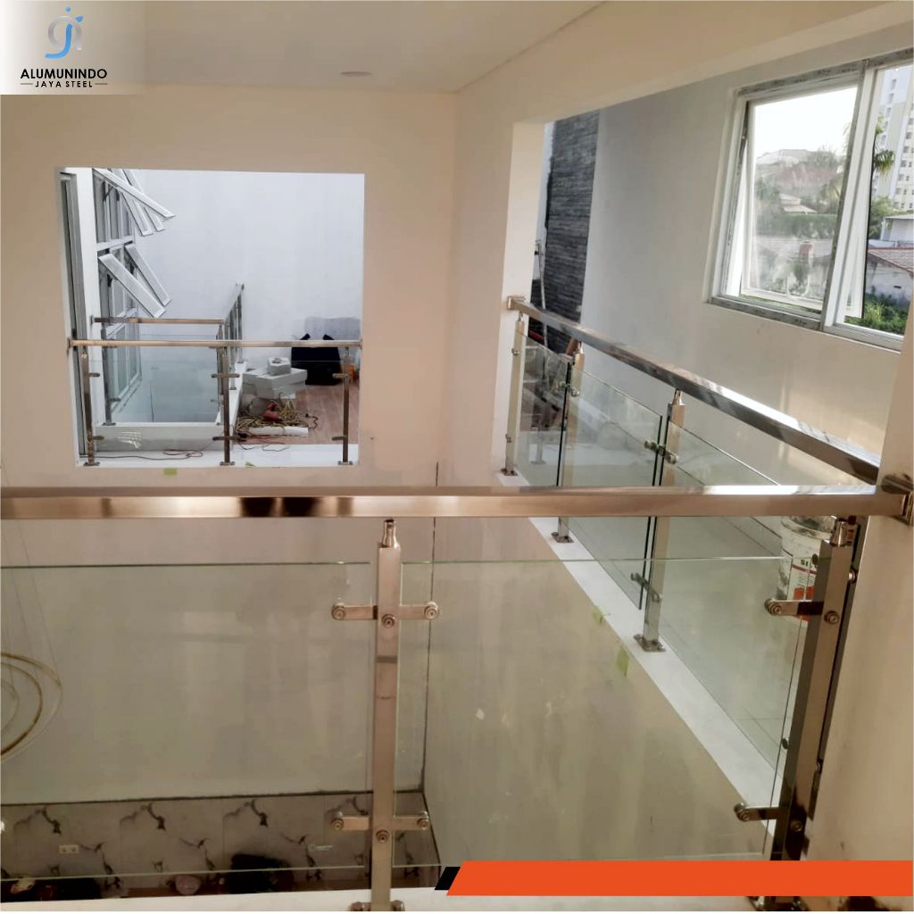 Jual Railing Tangga Stainless Kaca Tempered 10mm | Shopee Indonesia