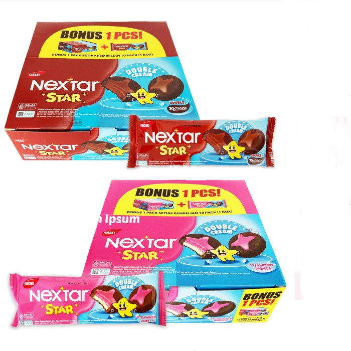 Jual Nextar STAR Biskuit Double Cream [10pcs/Box] | Shopee Indonesia