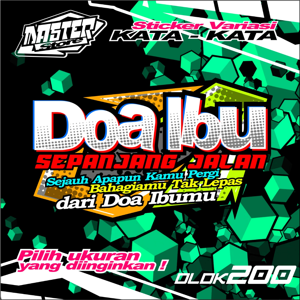 Jual Stiker Variasi Kata-kata DOA IBU SEPANJANG JALAN Universal Custom ...
