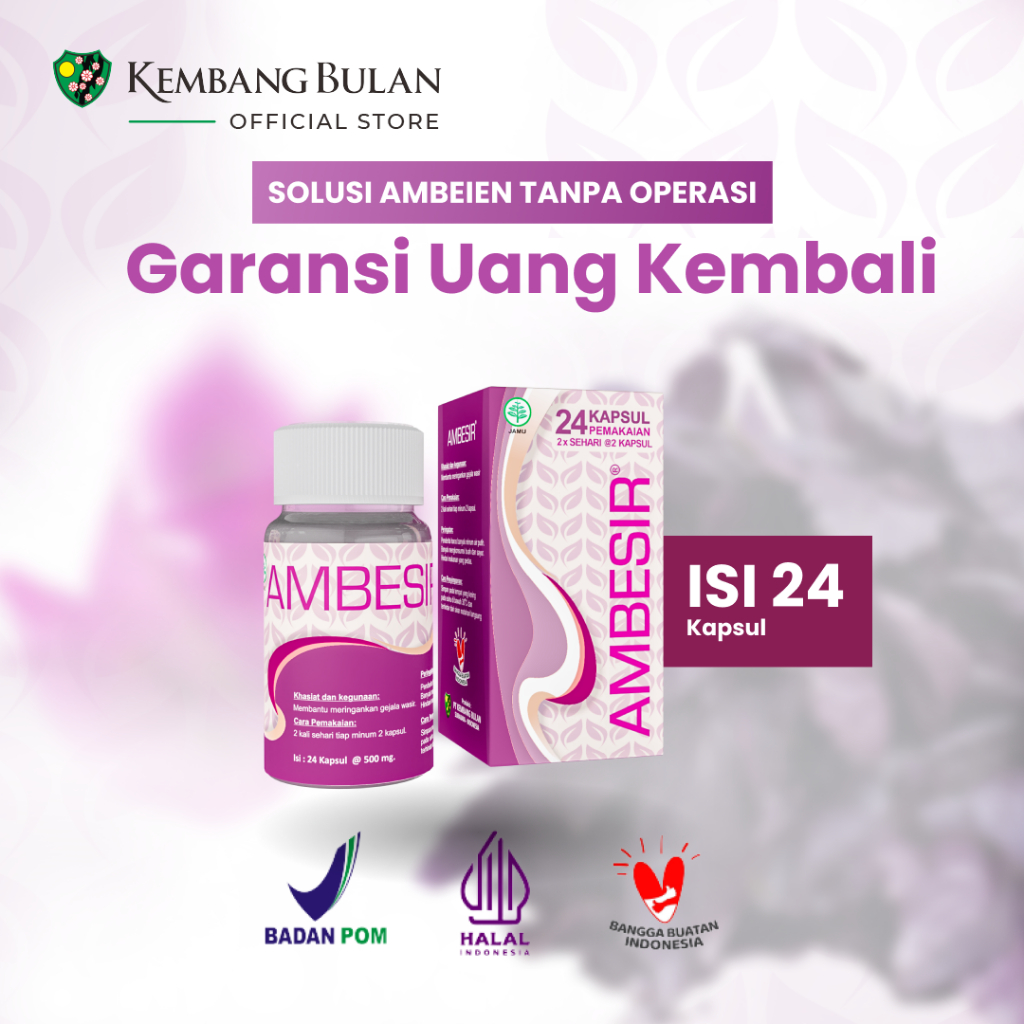 Jual Kembang Bulan Ambesir isi 24 kapsul - Obat Herbal Daun Ungu Wasir ...