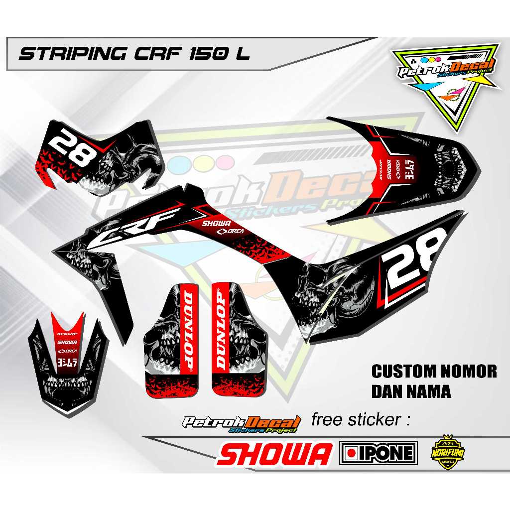 Jual STRIPING SEMI DECAL PREMIUM HONDA CRF 150 L SUPER GLOSSY / SEMI ...