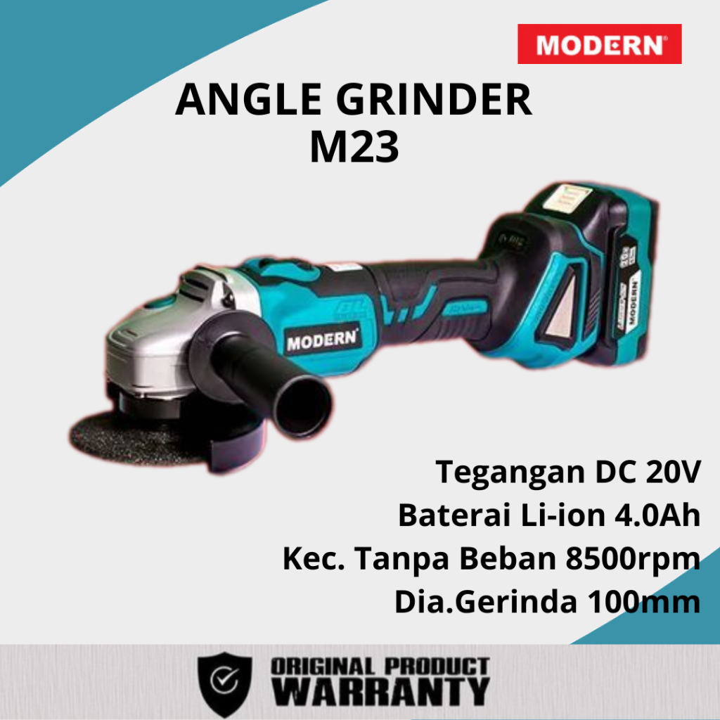 Jual Gerinda Cordless MODERN M23 Angle Grinder Baterai | Shopee Indonesia