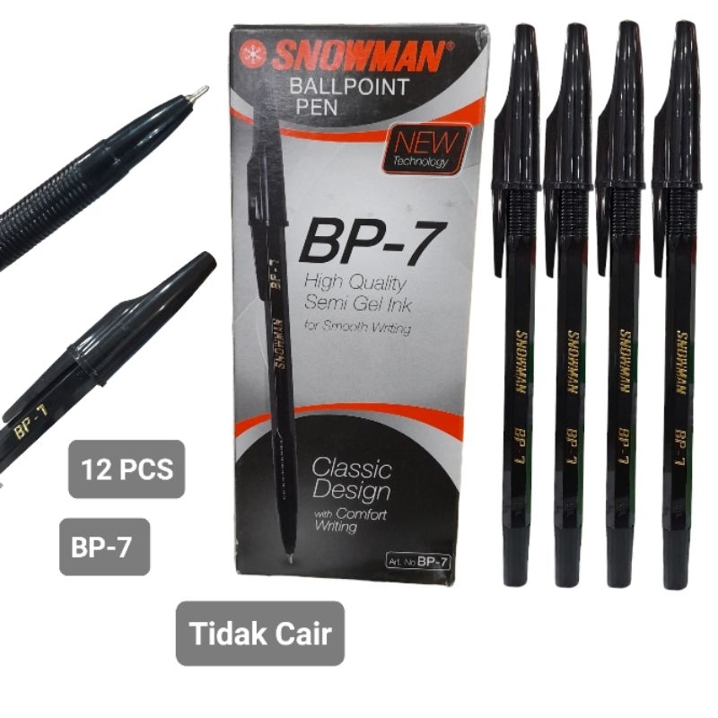 Jual Pulpen Snowman BP-7 Isi 12 PCS / Ballpoint Snowman BP-7 1 Dos ...