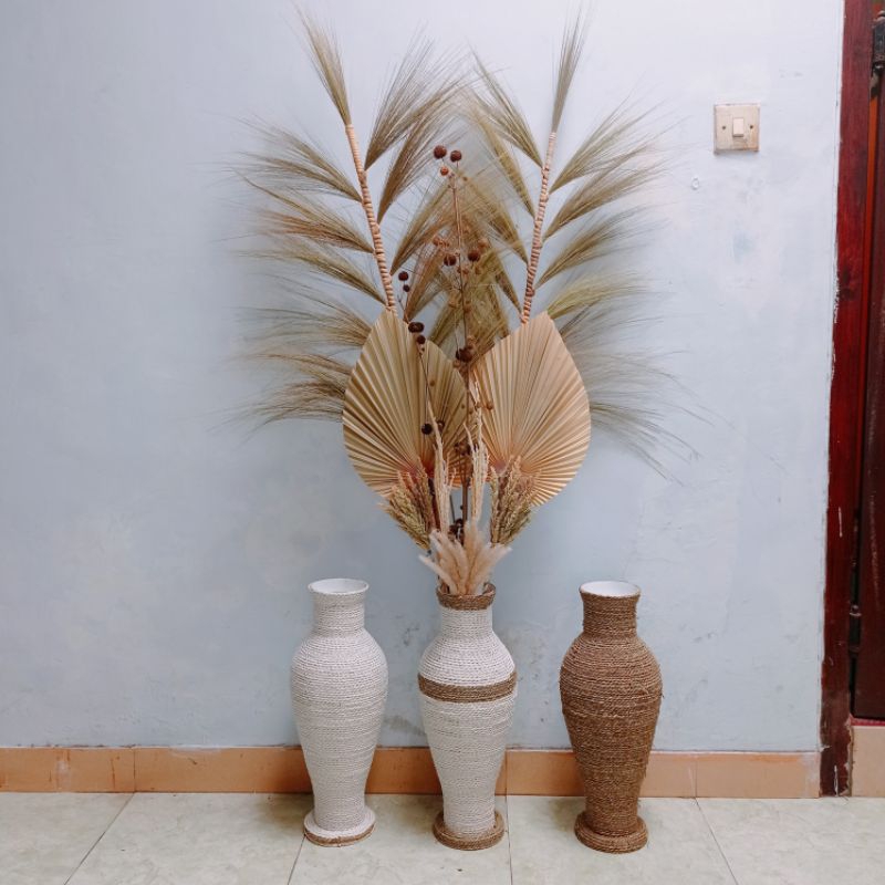 Jual Paket hemat rustic decoration dengan vas 50 cm | Dried flowers ...