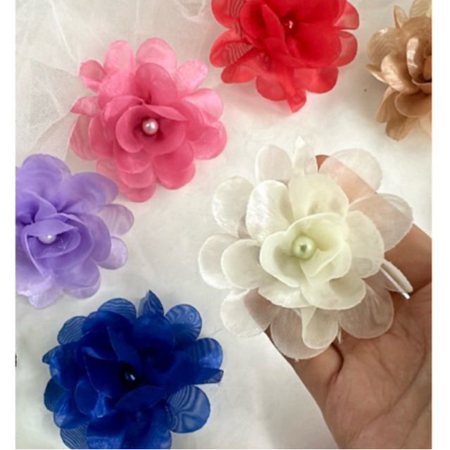 Jual Aplikasi bunga organza Gardenia / Gardenia Floral 3D / Bunga 3D ...