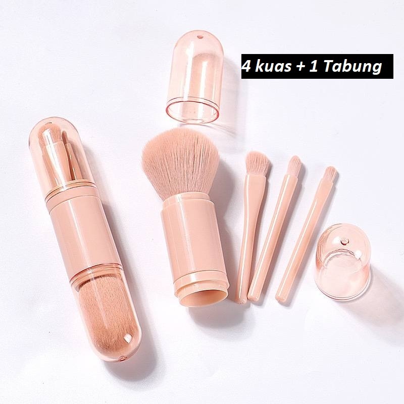 Jual HM101 Kuas Make Up Set Make Up Brush Portable Kosmetik Brush Travel Kuas Make Up 4in1 ...