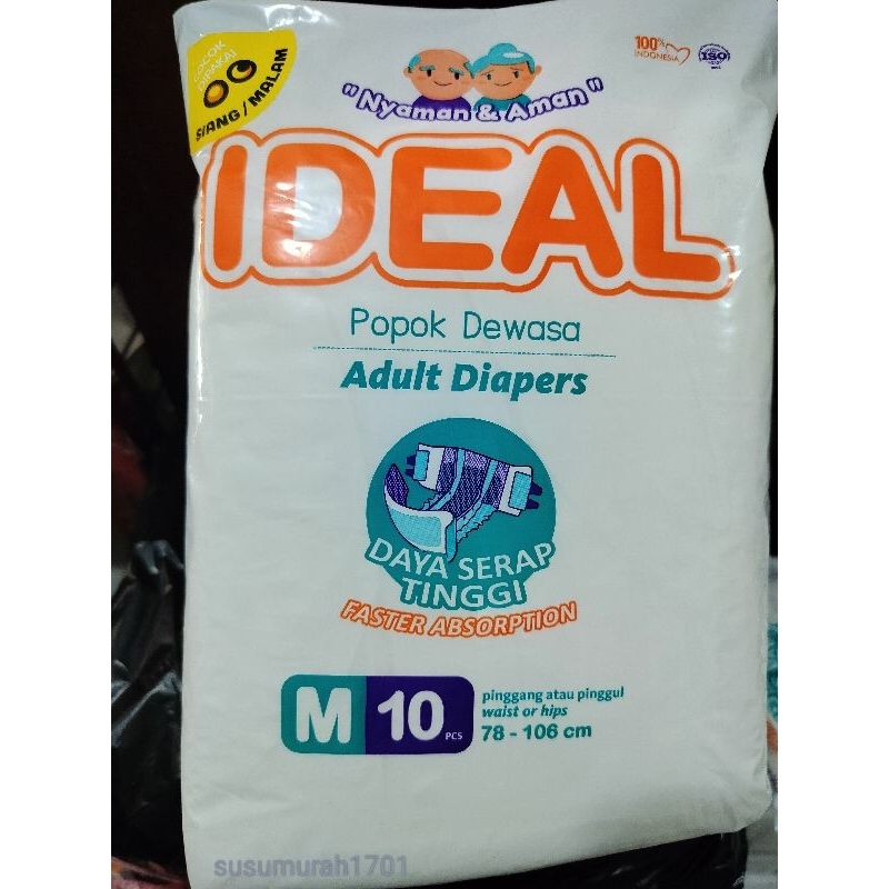Jual IDEAL Popok Dewasa Perekat M.10/L.10/XL.10 | Shopee Indonesia