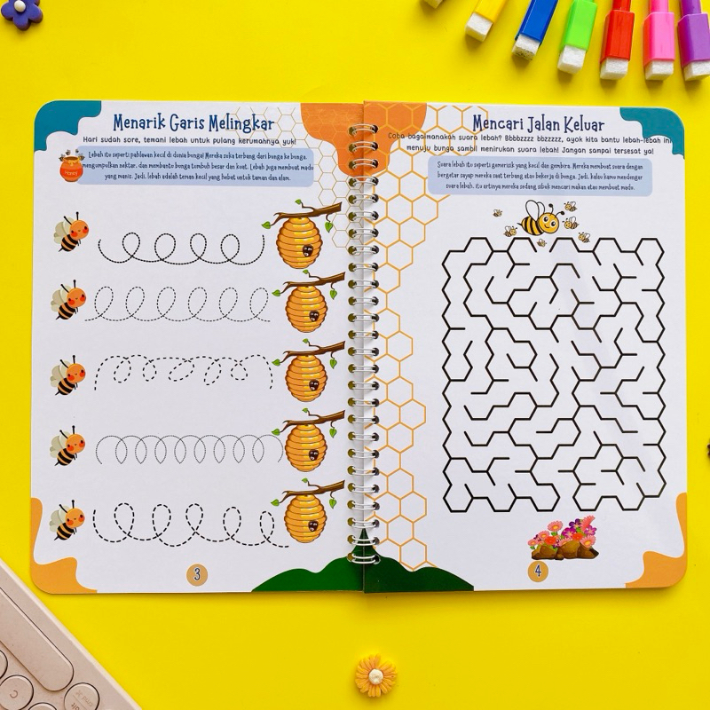 Jual Worksheet Anak Usia 2 3 4 5 Tahun Paud TK Buku Edukasi Lembar ...