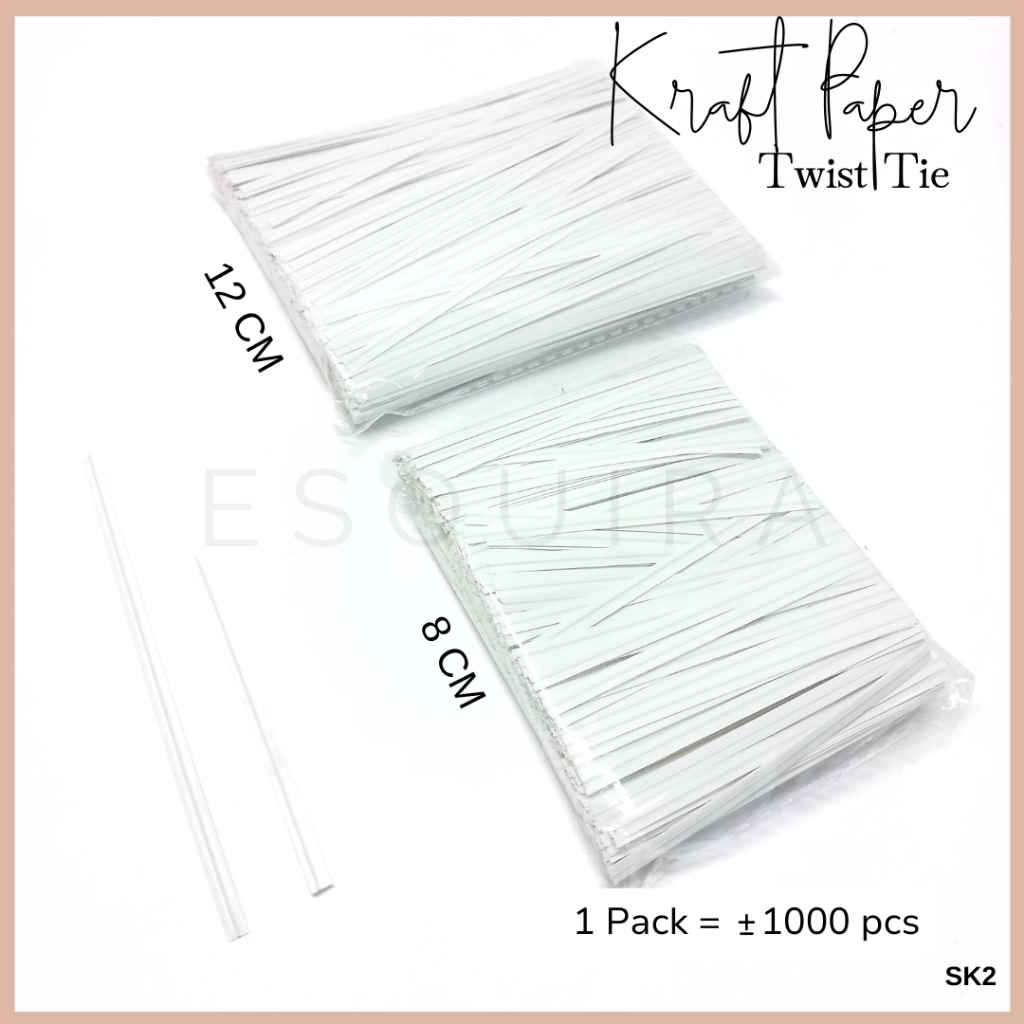 Jual Kraft Paper Twist Ties Kawat Pengikat Kemasan Souvenir 4MM 12 CM ...