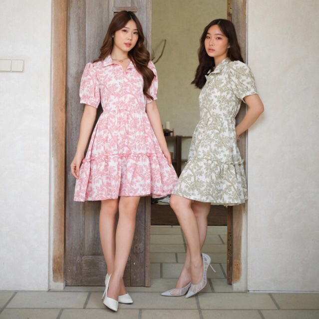 Jual YURI PATTERN PUFFY MINI DRESS KOREA - BUSUI FRIENDLY FLORAL ...