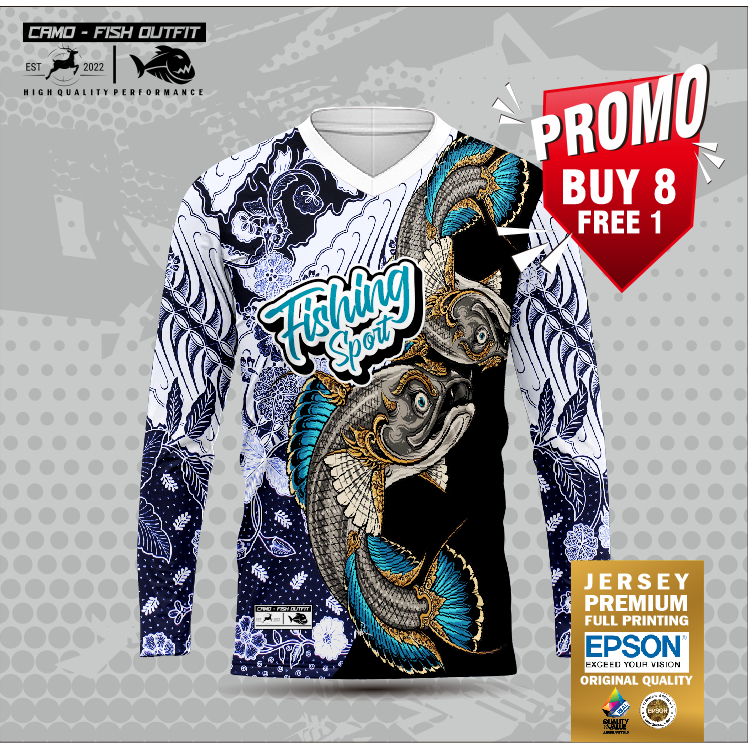 Jual Jersey Custom Mancing Dryfit Permium motif fishing sport channa patern | Shopee Indonesia