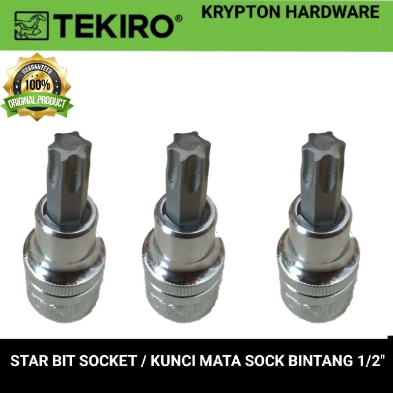 Jual tekiro kunci mata sock bintang / star bit socket 1/2" ( 100% ...
