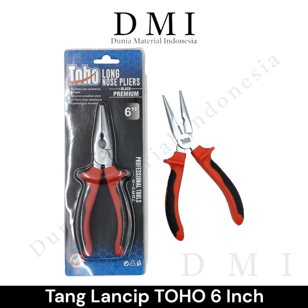 Jual Tang Lancip TOHO 6 Inch | Long Nose Pliers 6" | Tang Jepit Runcing ...